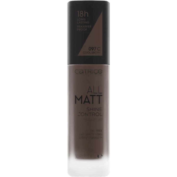 CATRICE All Matte Shine Control Makeup [097C Cool Ebony] | Hwahae Global