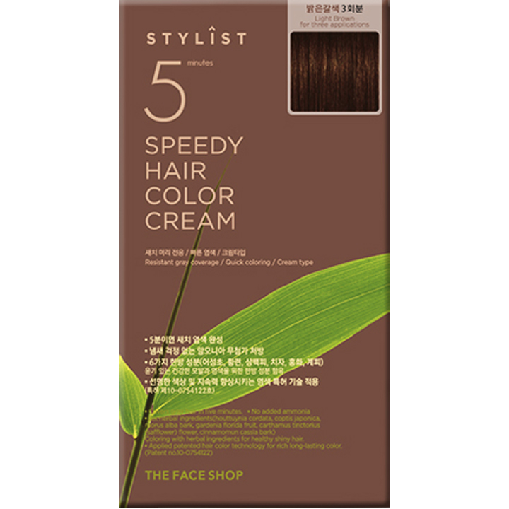 THEFACESHOP STYLIST 5minutes SPEEDY HAIR COLOR CREAM [Light Brown ...