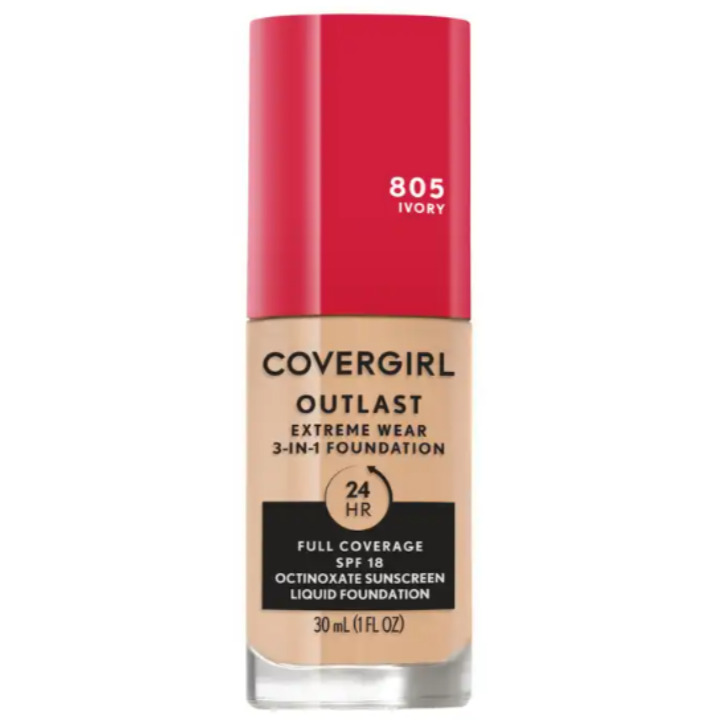 COVERGIRL OUTLAST EXTREME FULL COVERAGE LIQUID FOUNDATION [805 Ivory ...